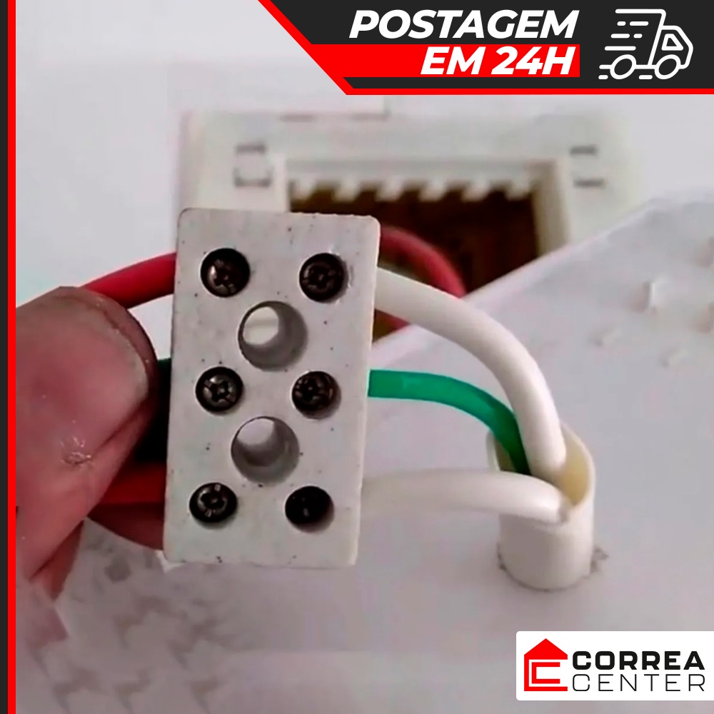 Conector De Porcelana Não Derrete Sindal 3 Polos Para Fio Até 10 mm ...