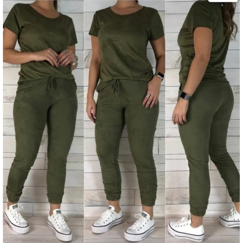 conjunto feminino de suede | Shopee Brasil