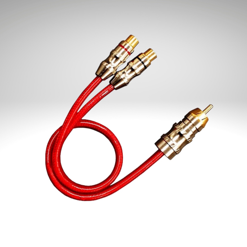 Cabo Rca Y Blindado veicular 2 Fêmeas e 1 Macho Vermelho profissional ...