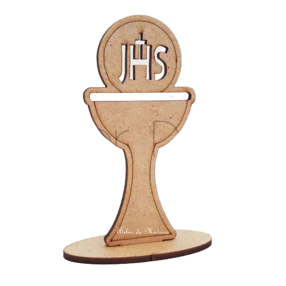 Calice Eucarestia Crisma Hostia 12cm com Base MDF | Shopee Brasil