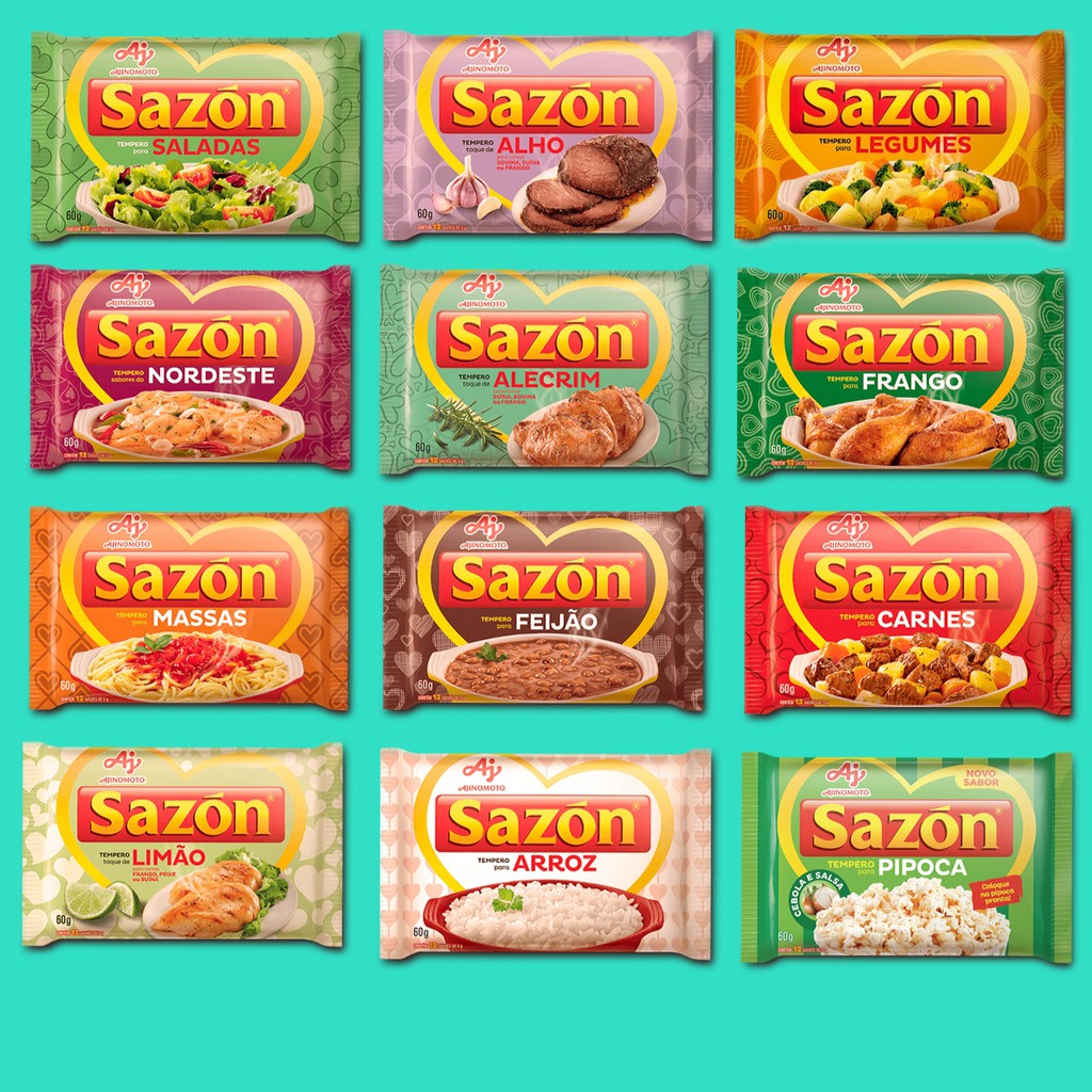 Tempero Sazon Diversos Sabores 60gr | Shopee Brasil
