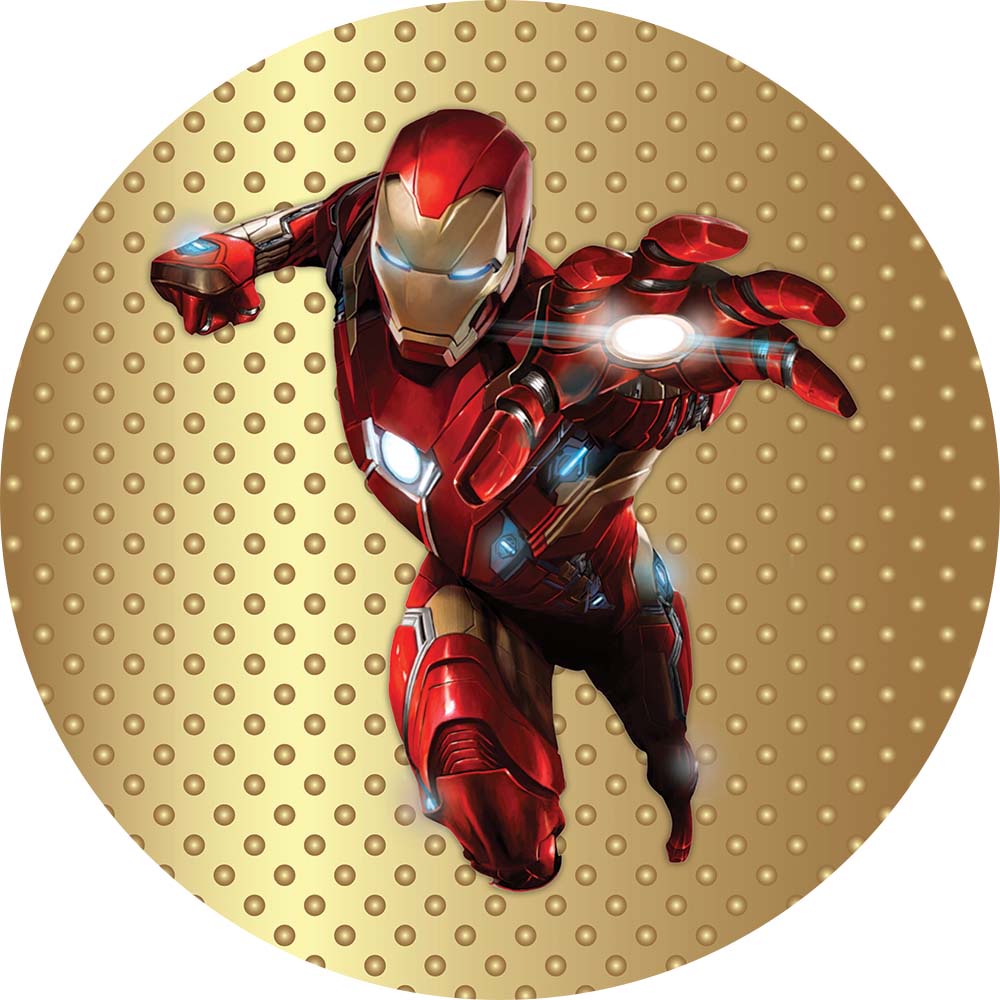 Painel Redondo em Tecido Sublimado Tema Homem de Ferro | Shopee Brasil