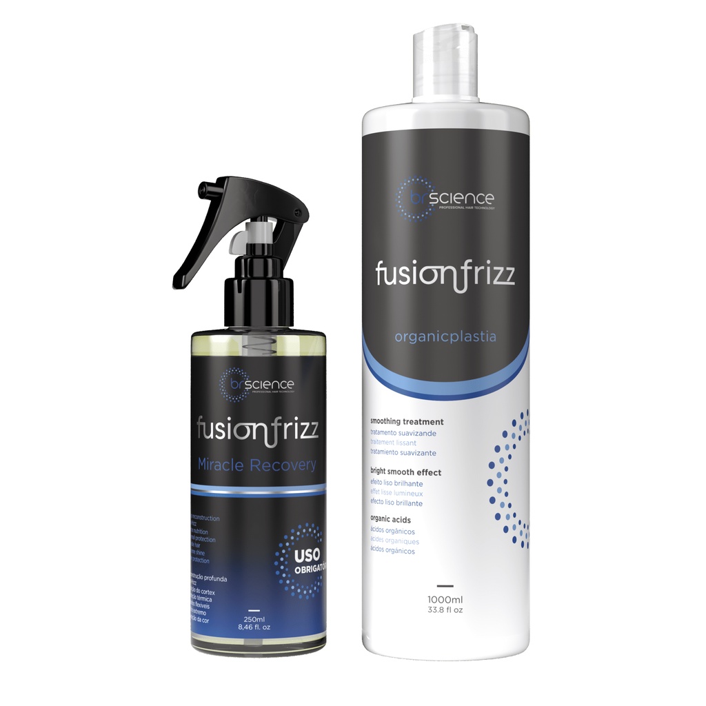 Kit Escova progressiva OrganicPlastia Brscience 1L fusion frizz ...