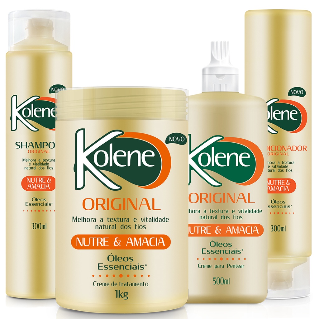 Kit Kolene Original Shampoo+condiconador+máscara+creme Para Pentear ...