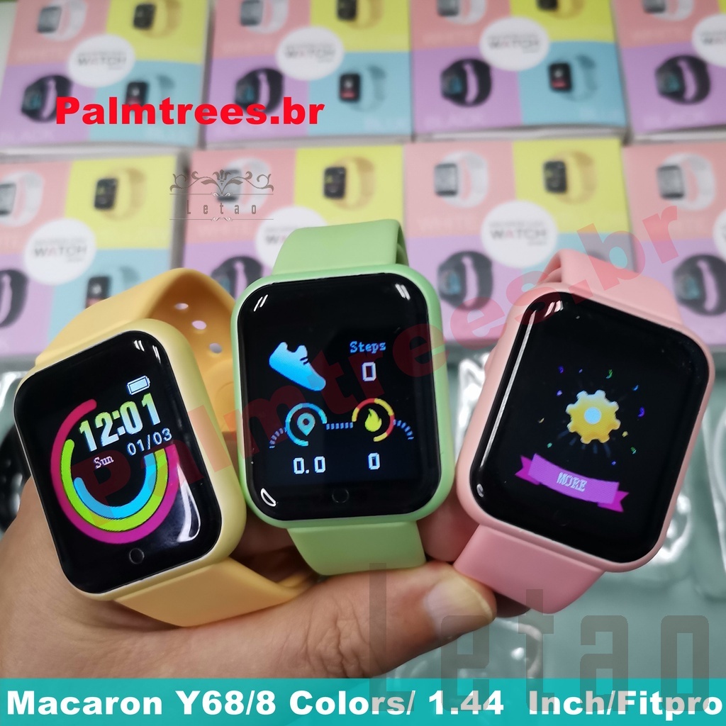 Macaron Y68 Smartwatch Tela Colorida V6 De Tela Colorida Touch Screen Bluetooth Prova D \'Gua ...