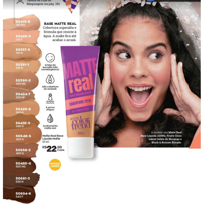 Base Matte Real Avon | Shopee Brasil