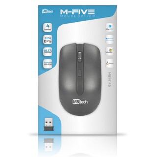 Mouse Sem Fio M-FIVE Wireless Preto MBTech MB4145 | Shopee Brasil