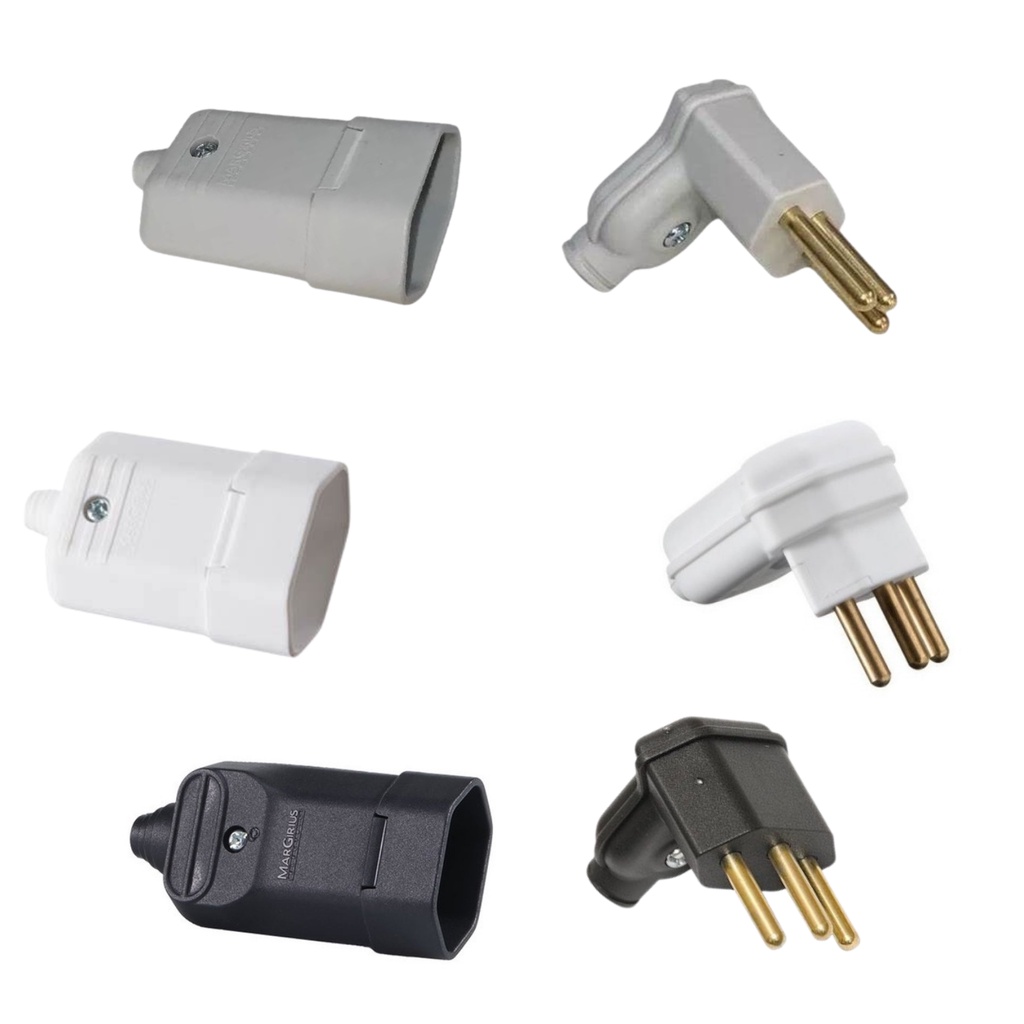 Plug Tomada Macho Femea 3 Pinos 10a 90º Prensa Cabos Margirius Padrão ...