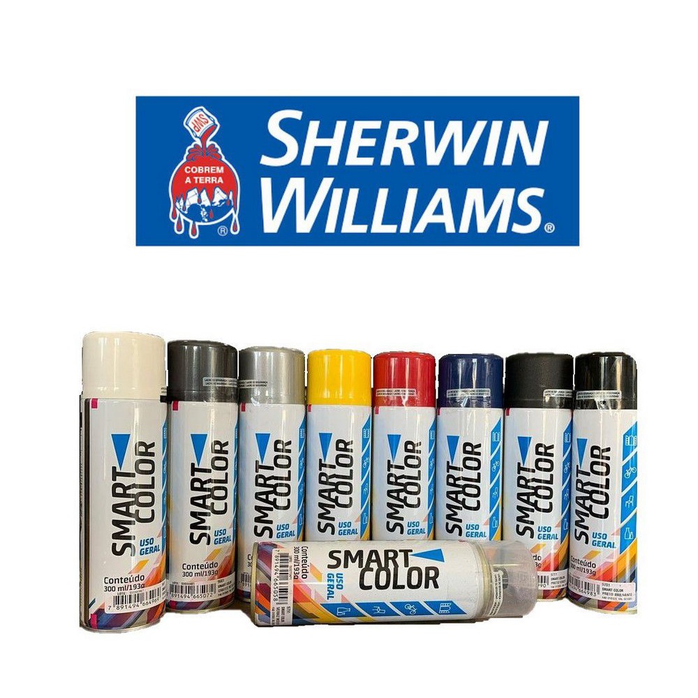 Tinta Spray Smart Color Uso geral 300ml Qualidade SHERWIN WILLIANS ...