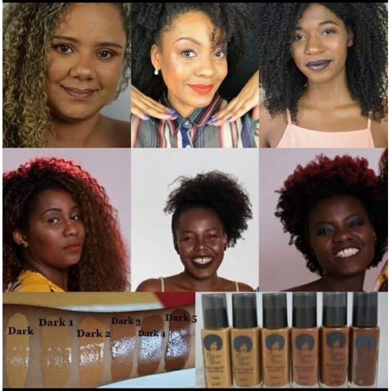 Base Rosto Líquida Negra Rosa Pele Morena a Negra | Shopee Brasil