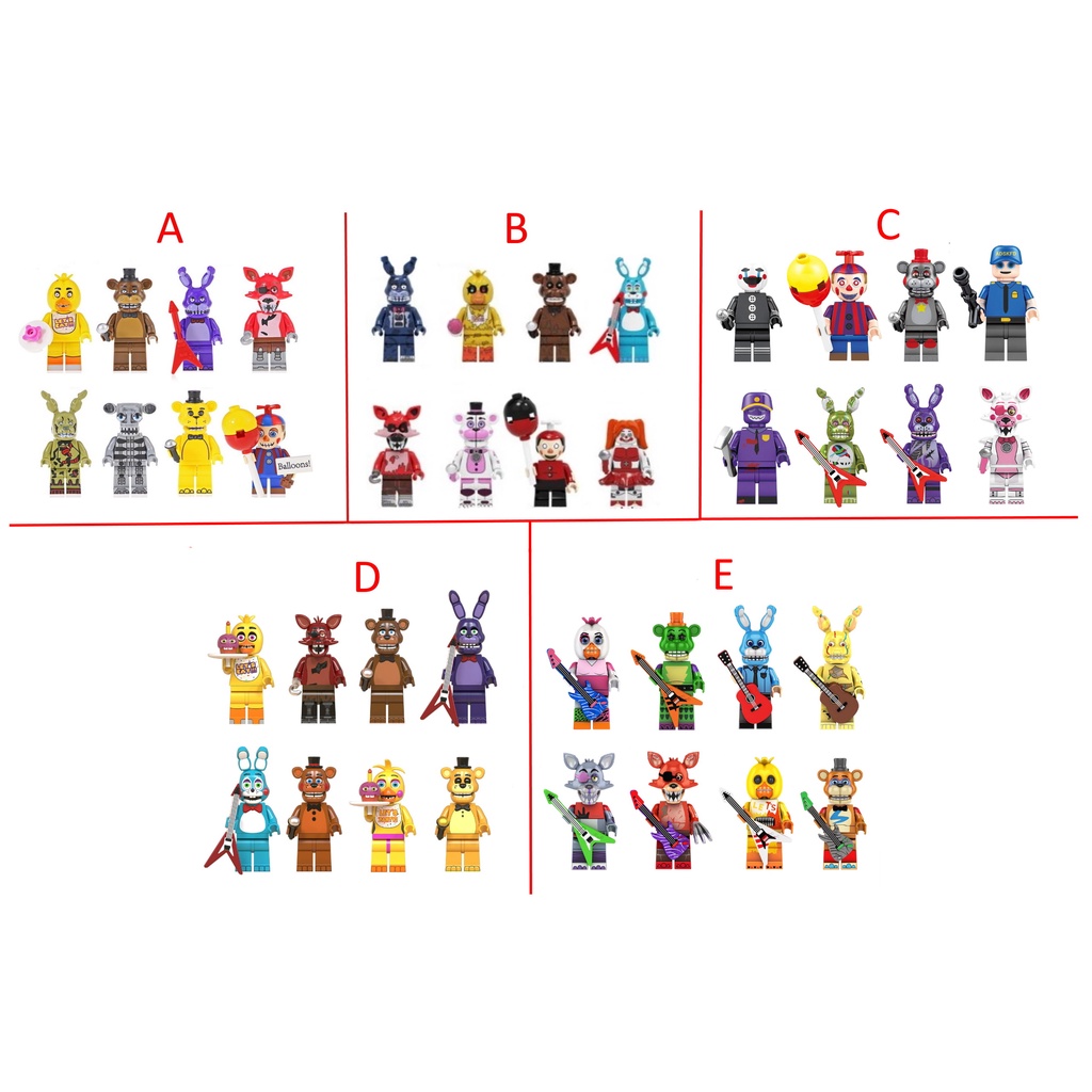 Kit 8 bonecos Five Nights At Freddy's - FNAF - diversos modelos a ...