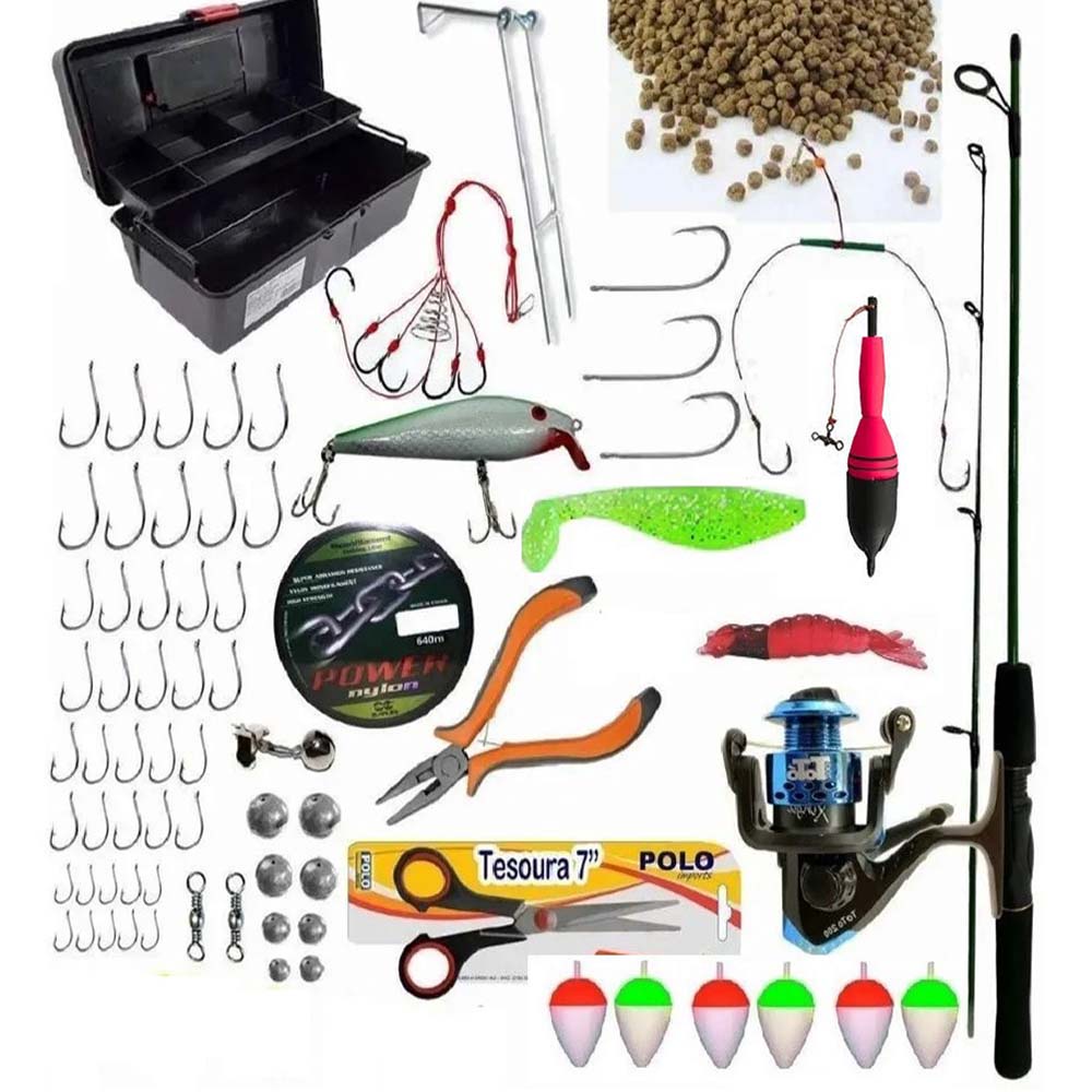 Kit Pesca Completo Vara Molinete Maleta Pronto Para Usar | Shopee Brasil