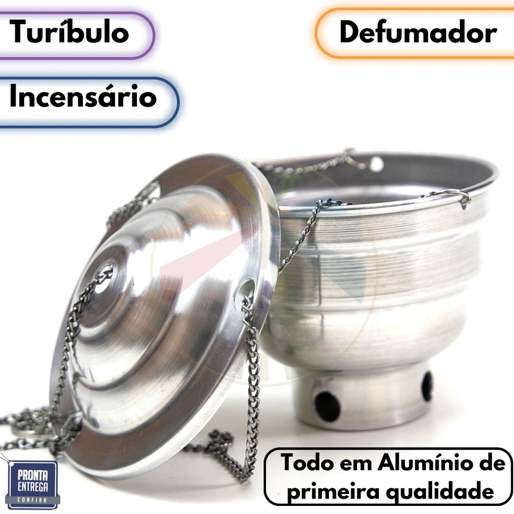 Turíbulo Incensário Defumador em Alumínio para Casas e Apartamentos ...