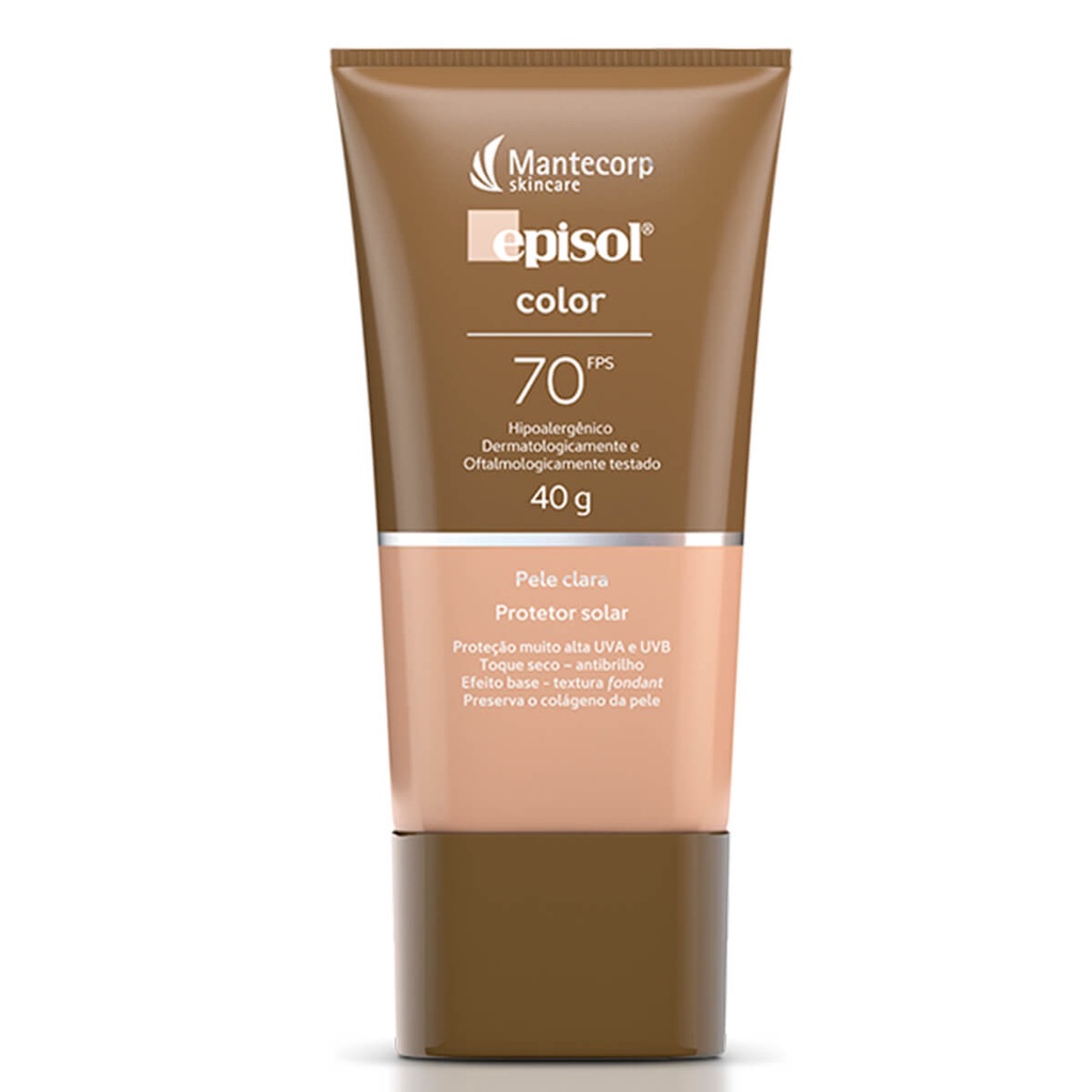 Protetor Solar Facial Episol Color Pele Clara FPS 70 40g | Shopee Brasil