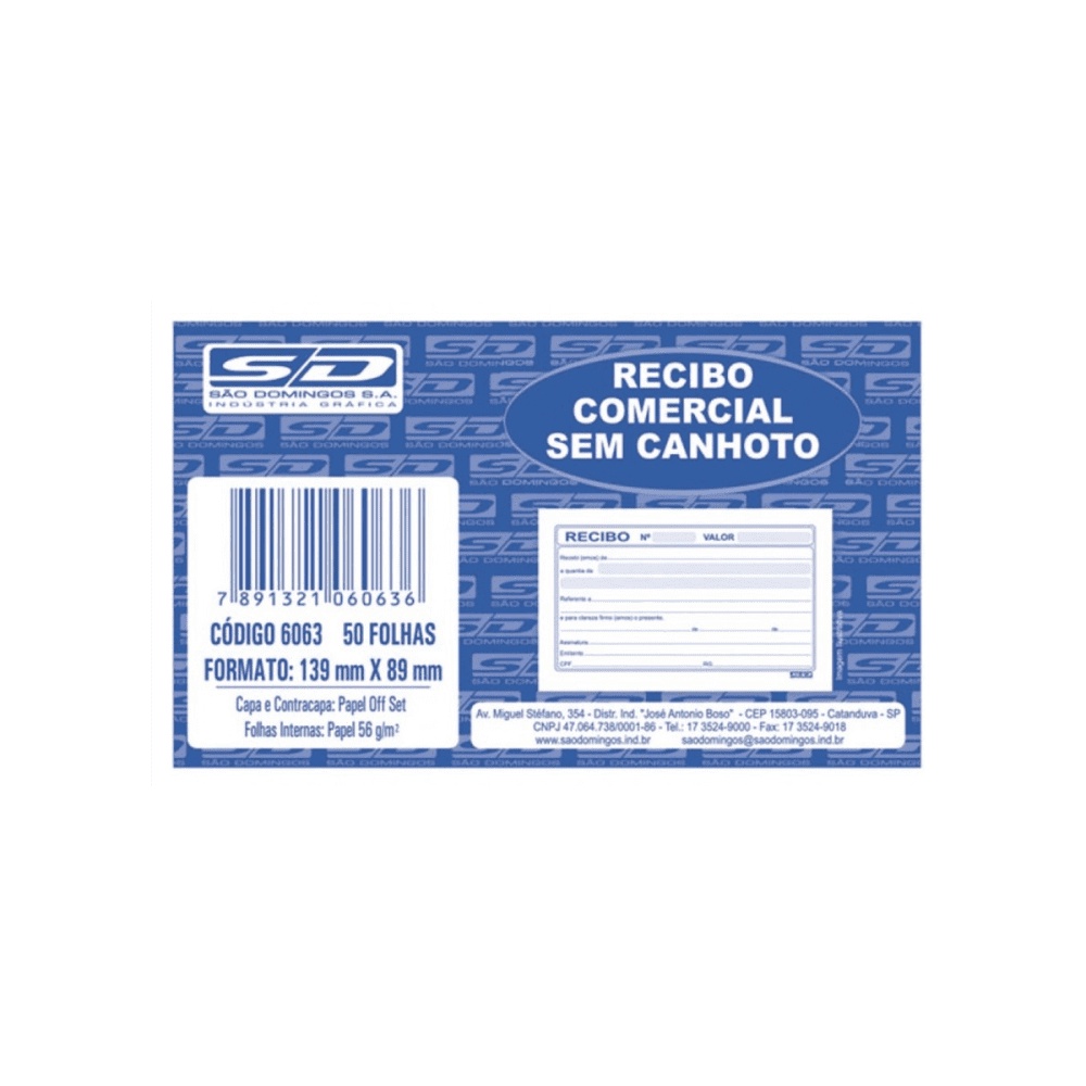 20 Blocos Recibo Comercial Sem Canhoto 50 Folhas | Shopee Brasil