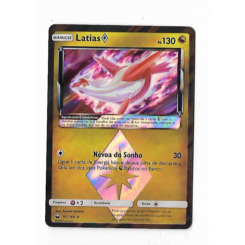 Pokemon Latias Estrela Prisma Sol e Lua Tempestade Celestial | Shopee Brasil