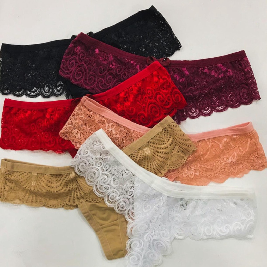 Kit 3 Calcinhas fio dental renda | Shopee Brasil