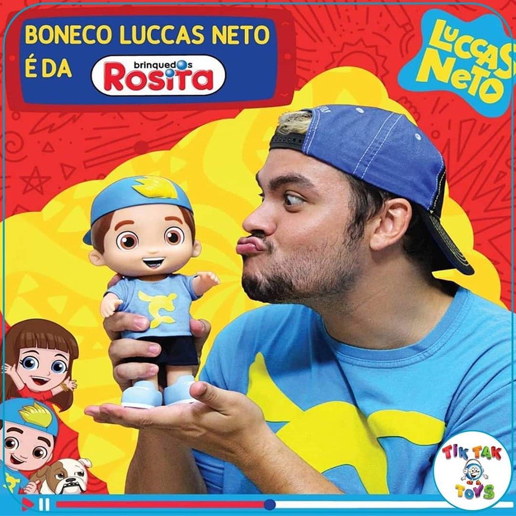 Boneco Luccas Neto Aventureiro Azul 27CM Original Fala 14 frases Luccas ...