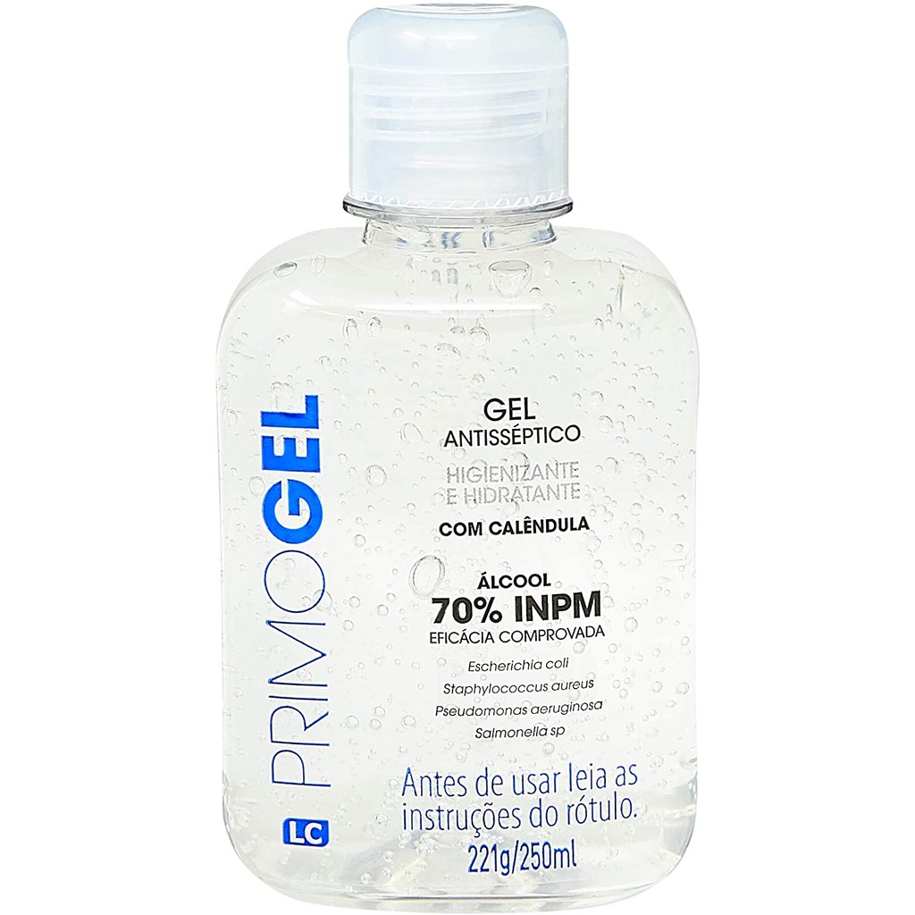 Álcool Gel Antisséptico Primogel 250ml 70 % INPM | Shopee Brasil