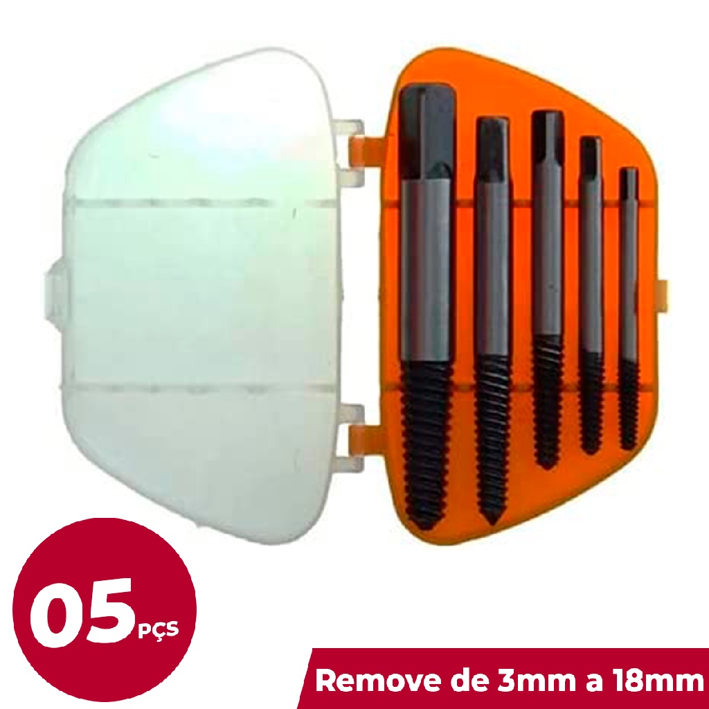 Kit Extrator para Parafusos de 3mm a 18mm Super Resistente - Escorrega ...