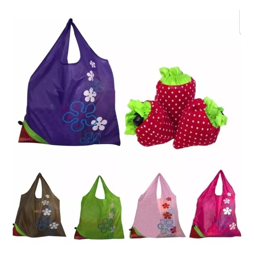 Bolsa Ecobag Dobrável Morango | Shopee Brasil
