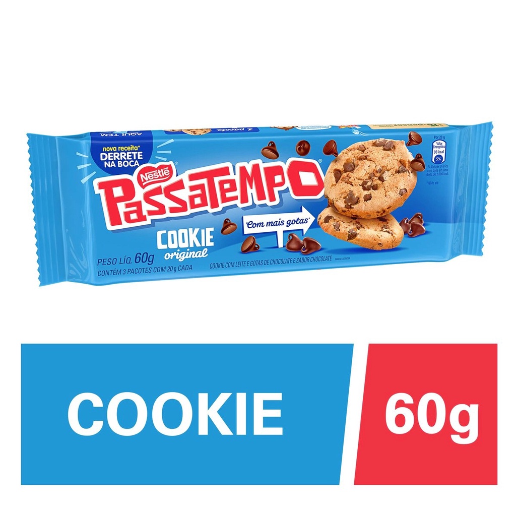 Cookies Nestle PASSATEMPO, NEGRESCO, CLASSIC Gotas de Chocolate 60g ...