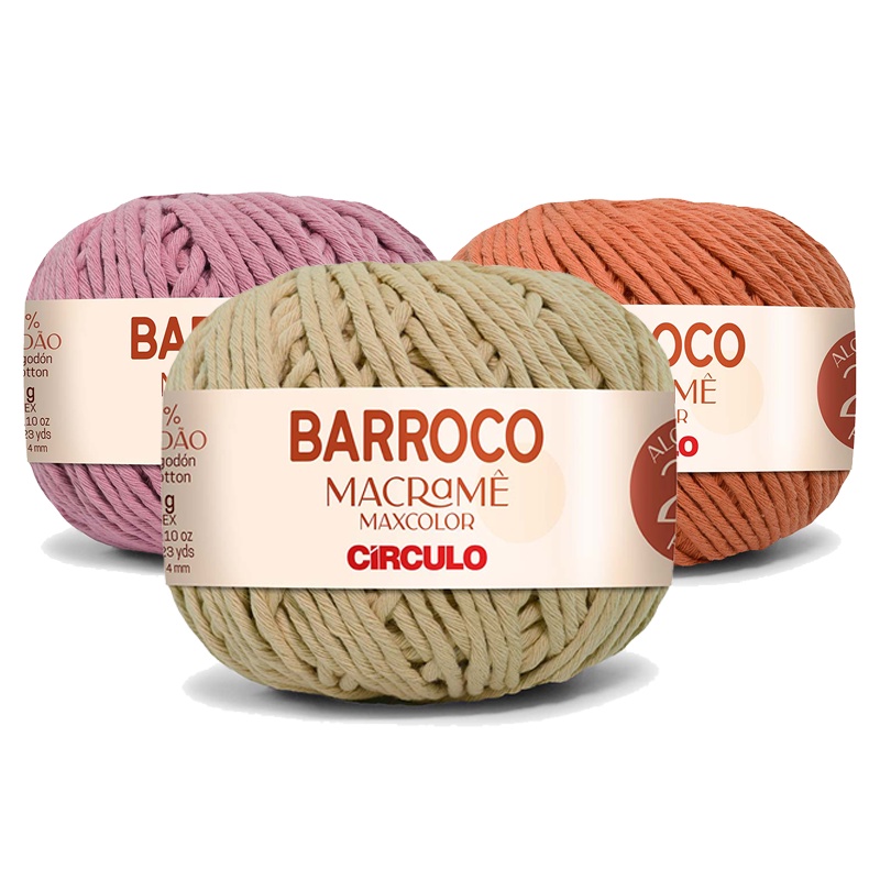 Barbante Barroco Macramê Maxcolor Circulo 24 Fios 400g | Shopee Brasil