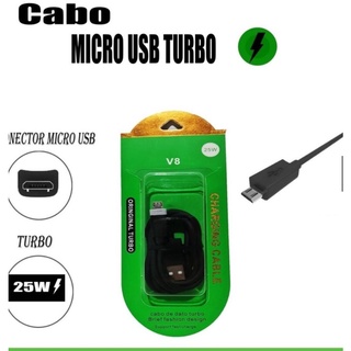 Cabo V8 Fast Turbo Usb Celular Micro Usb Carga Rápida | Shopee Brasil