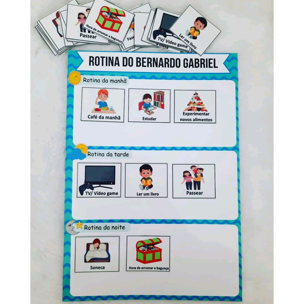 Quadro Imantado De rotina Deveres Tarefas Infantil Mural Educativo ...