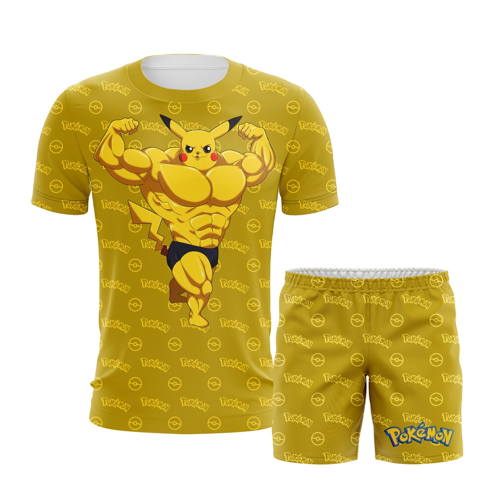 Kit Anime Pokemon Maromba Pikachu (Camisa e Short Dry Fit) - Escorrega ...