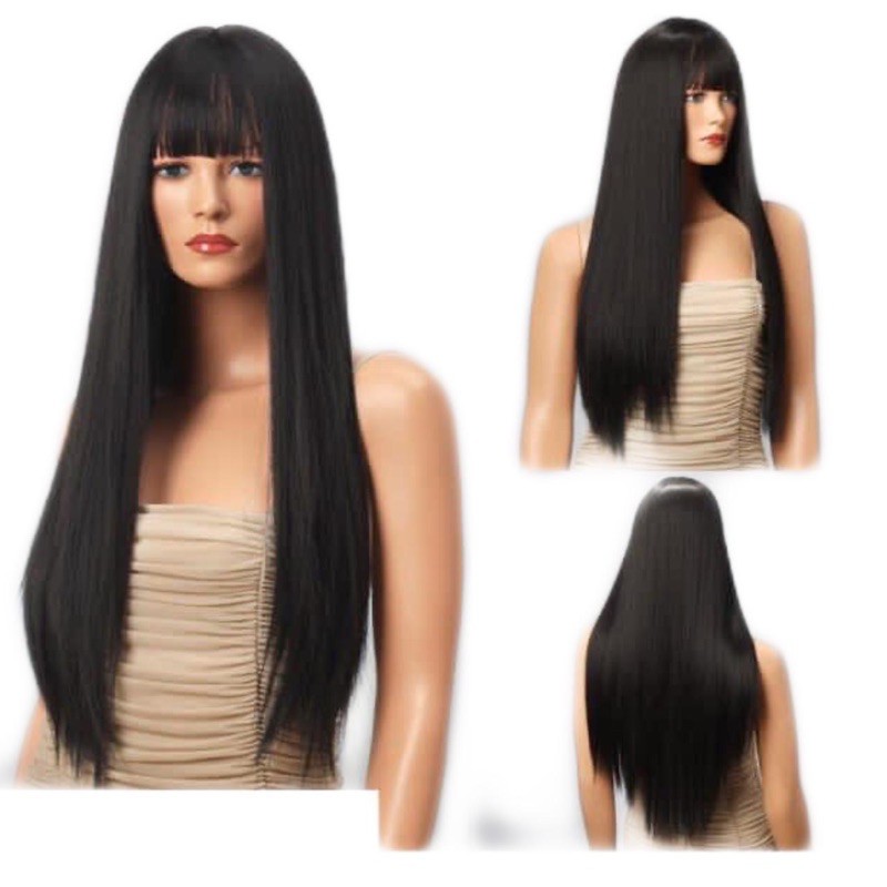 Peruca Franja 70cm Fibra de Luxo Alta Temperatura Lindissima | Shopee ...