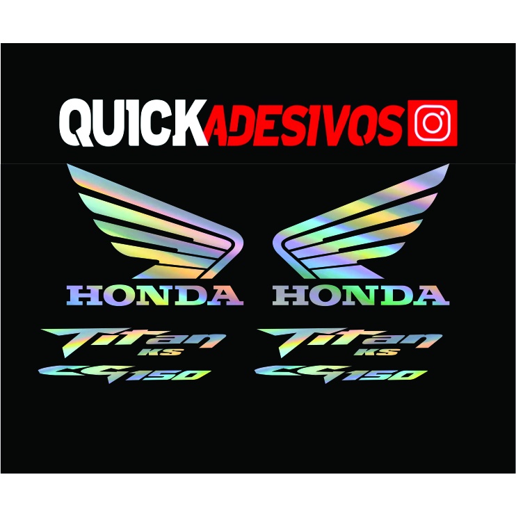 kit adesivo camaleão holografico para honda titan 150 ks es esd ...