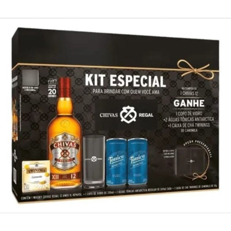 kit especial whisky chivas regal 12 anos 1l , ideal para presente | Shopee Brasil