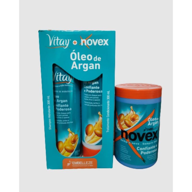 KIT Novex ÓLEO DE ARGAN Shampoo + Condicionador 300ml + Creme de Tratamento 400g | Shopee Brasil