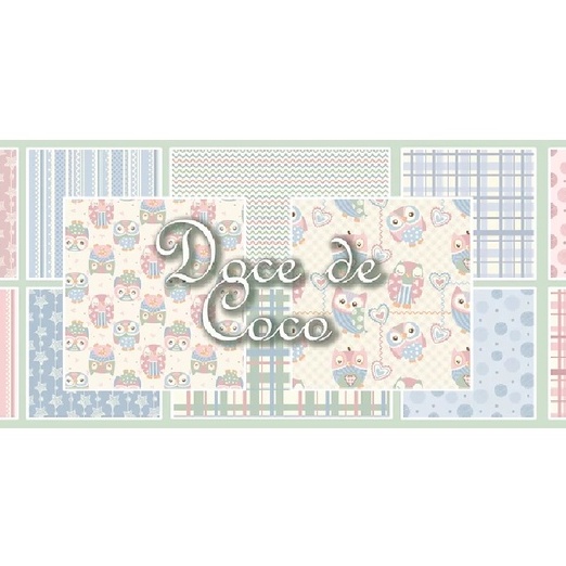 Tecido Tricoline 100% algodão - Coleção Doce de Coco - Fuxicos e ...