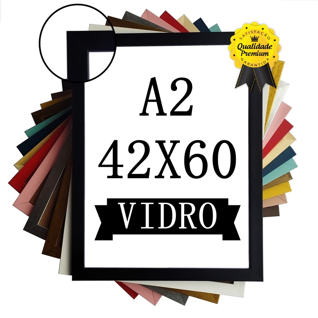 Moldura A2 (42x60) Lisa Laqueada + Vidro E Fundo | Shopee Brasil
