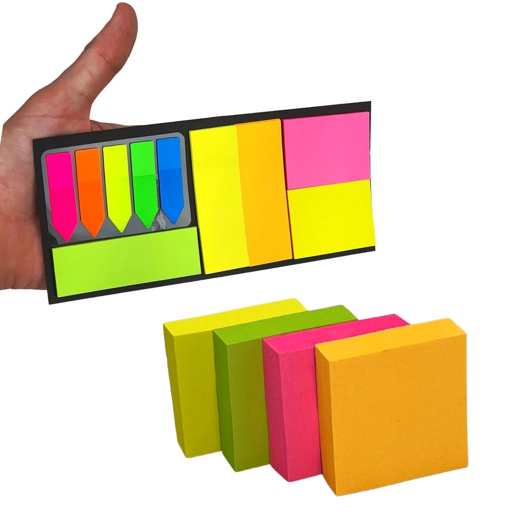 Combo Post It Bloco Adesivo Em Diferentes Formas e Cores 650 Folhas ...