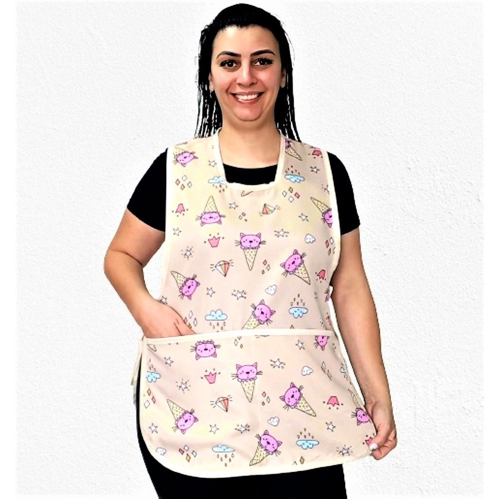 Avental Professora/jaleco Feminino/bata Premium frente costa | Shopee ...