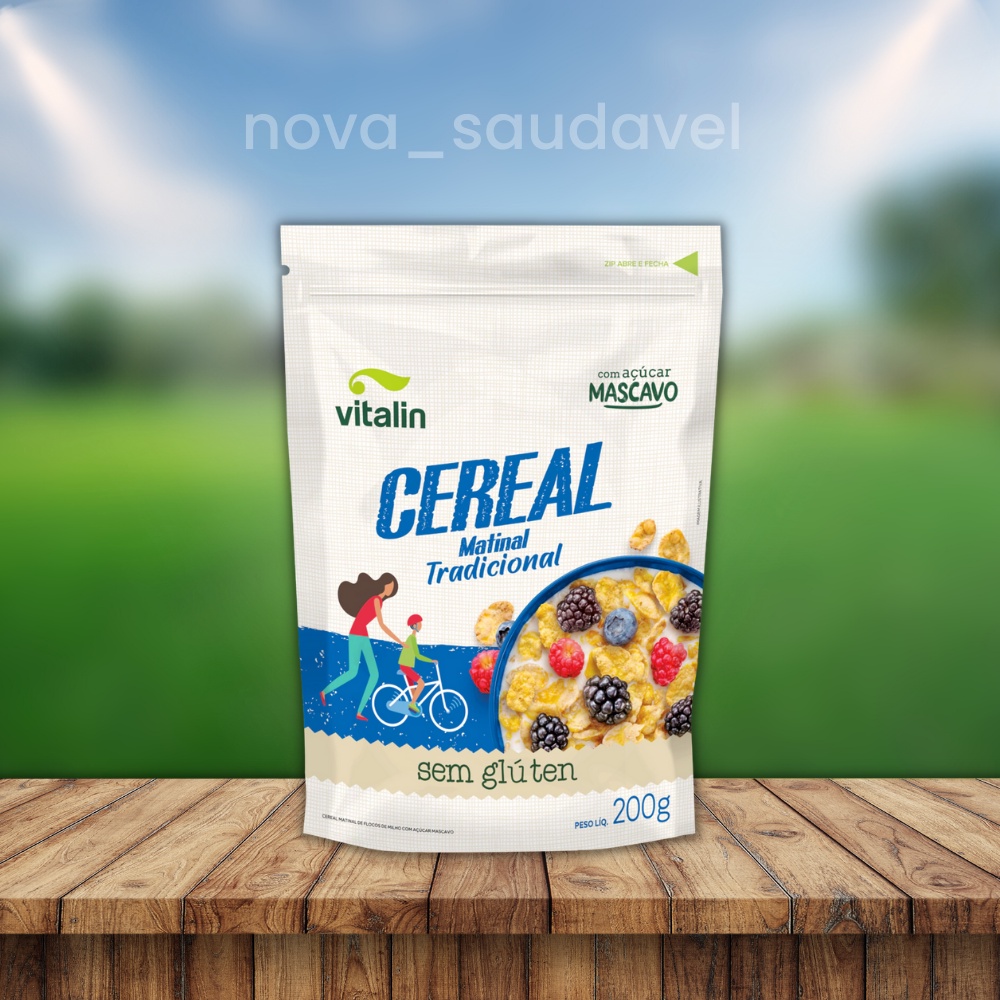 Cereal Matinal Tradicional Integral 200g Vitalin - Sem Glúten Vegano ...
