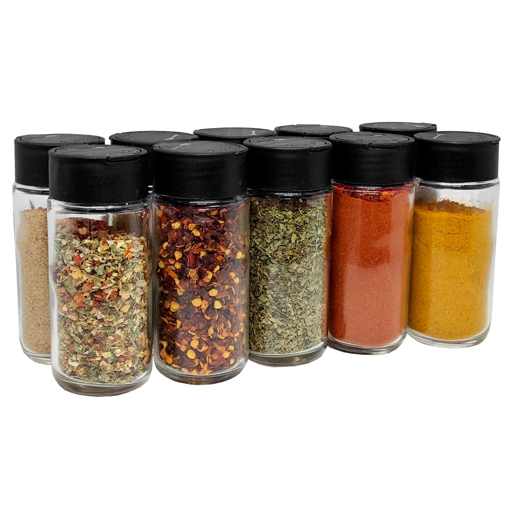 Kit 12 Potes de Vidro para Temperos com Tampa Abertura Dupla | Shopee ...