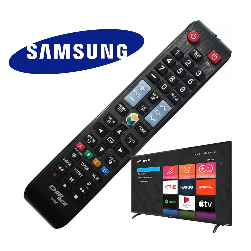 Controle TV Samsung Smart 3D - Controle Remoto TV Samsung AA59-00808A ...