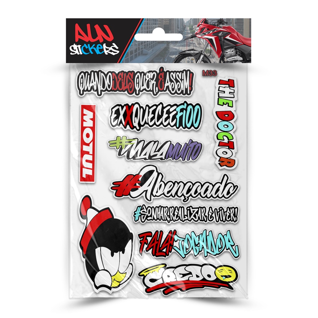 Cartela Adesivos Abençoado Stickers Vareados Modelo 33 Pronta entrega ...
