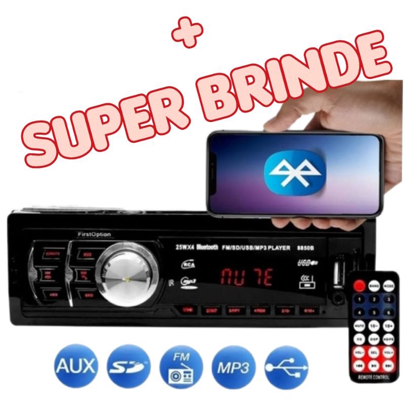 aparelho de som carro automotivo bluetooth pen drive sd Rádio | Shopee Brasil