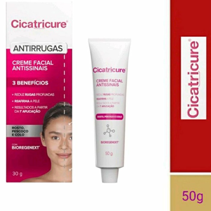 Creme Cicatricure Antissinais, Redutor de Rugas 50g | Shopee Brasil