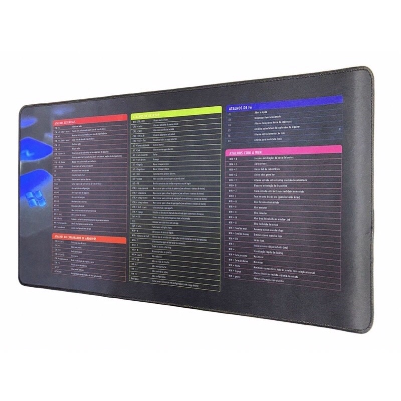 Mouse Pad Gamer Grande De Tecido Atalhos Do Windows Mouse Pad Prova ...