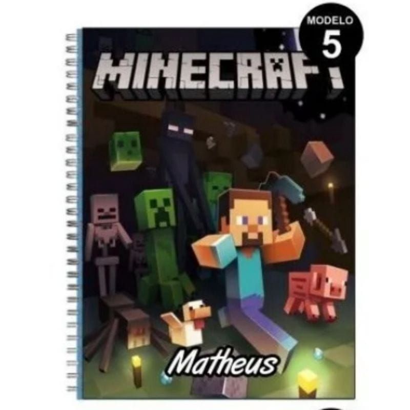 Capa para Caderno Adesivo Escolar Personalizado Minecraft | Shopee Brasil