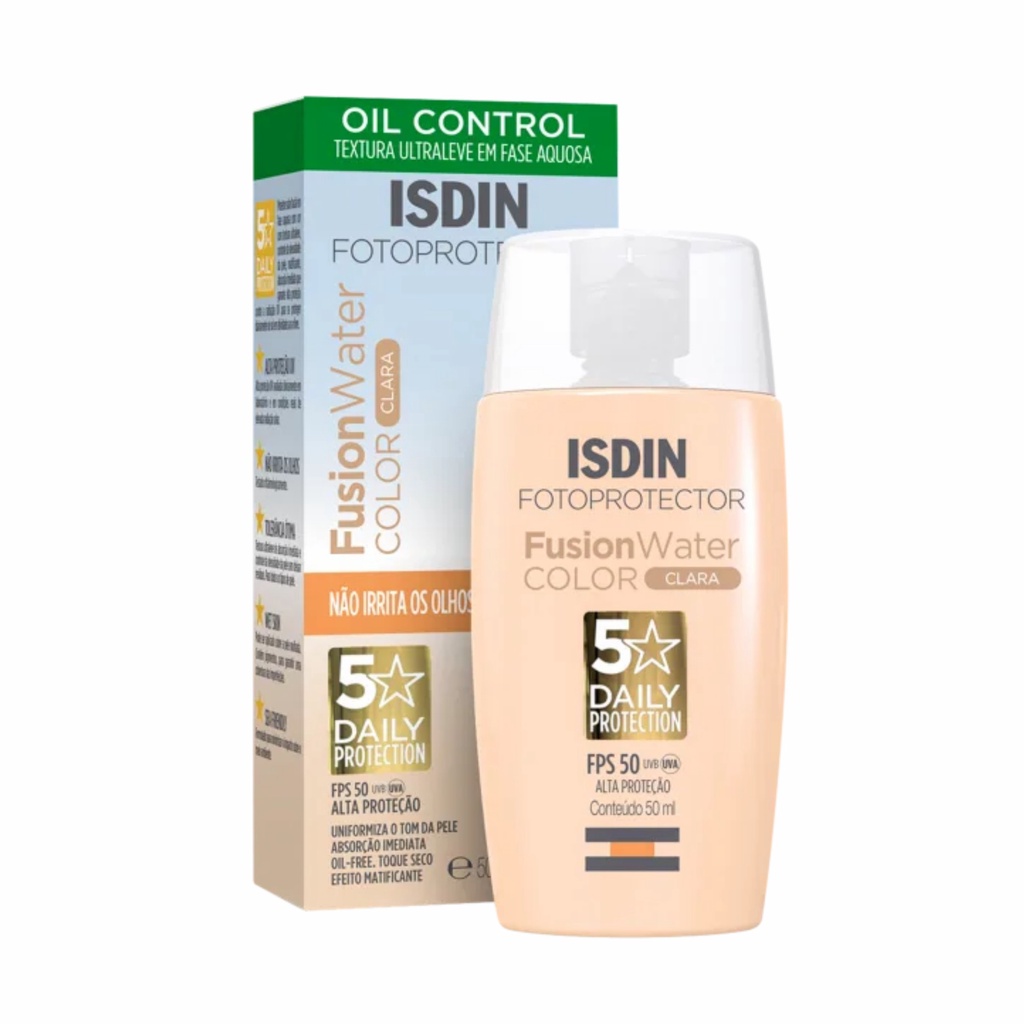 Isdin Fusion Water Color - FPS 50 - Cor Clara - 50ml | Shopee Brasil