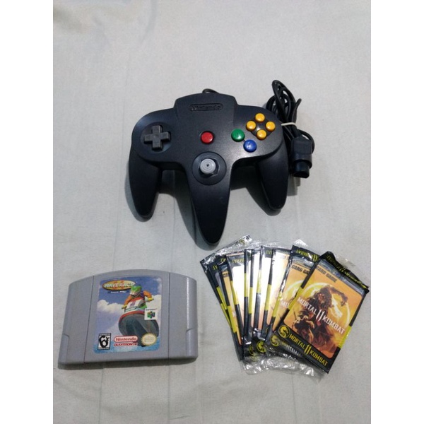 Lote Controle ORIGINAL PRETO + Jogo Wave Race ORIGINAL Nintendo 64 N64 ...
