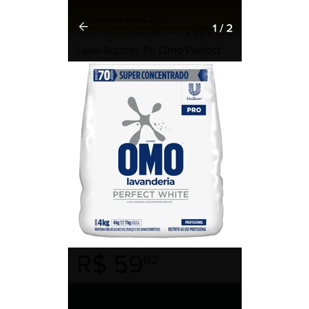 4 kg de Sabão em pó Omo Lavanderia Perfect White - Escorrega o Preço