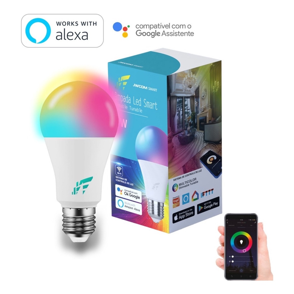 Lampada Inteligente Smart Led Rgb Wi-fi Comp Alexa E Google - Desconto ...